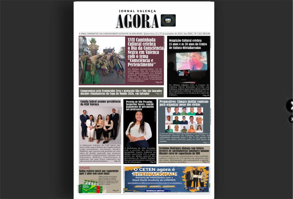 Valença Agora - » Jornal Valença Agora Edição nº. 1021