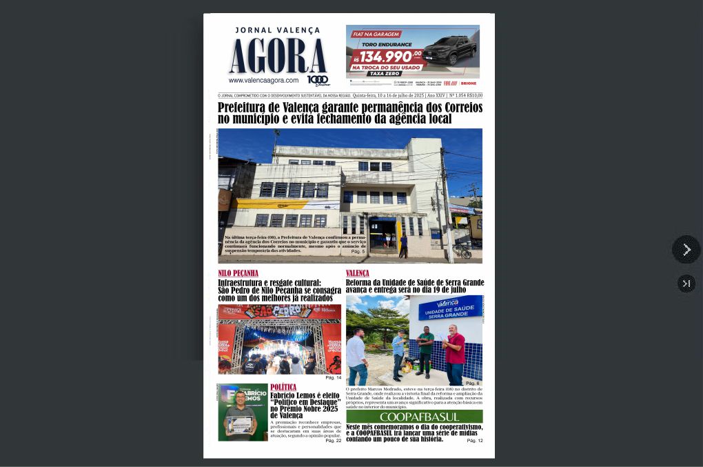 Valença Agora - » Jornal Valença Agora Edição nº. 1054